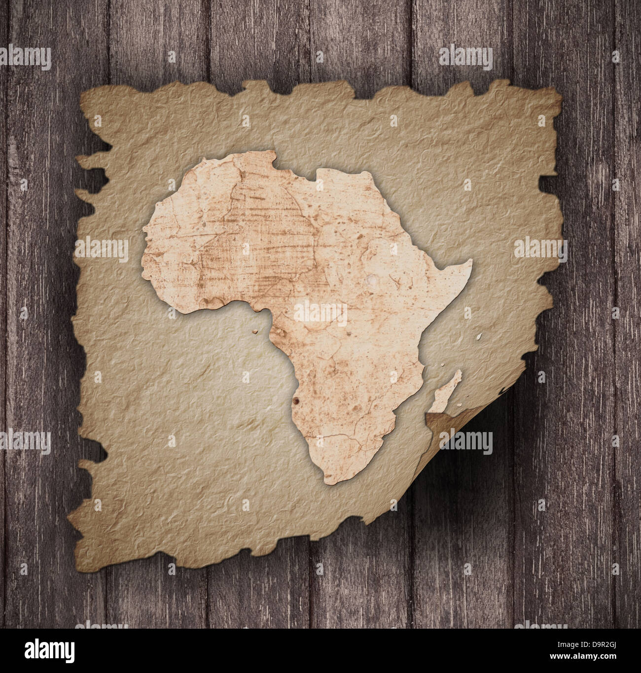an old map of africa on an old paper Stock Photo - Alamy