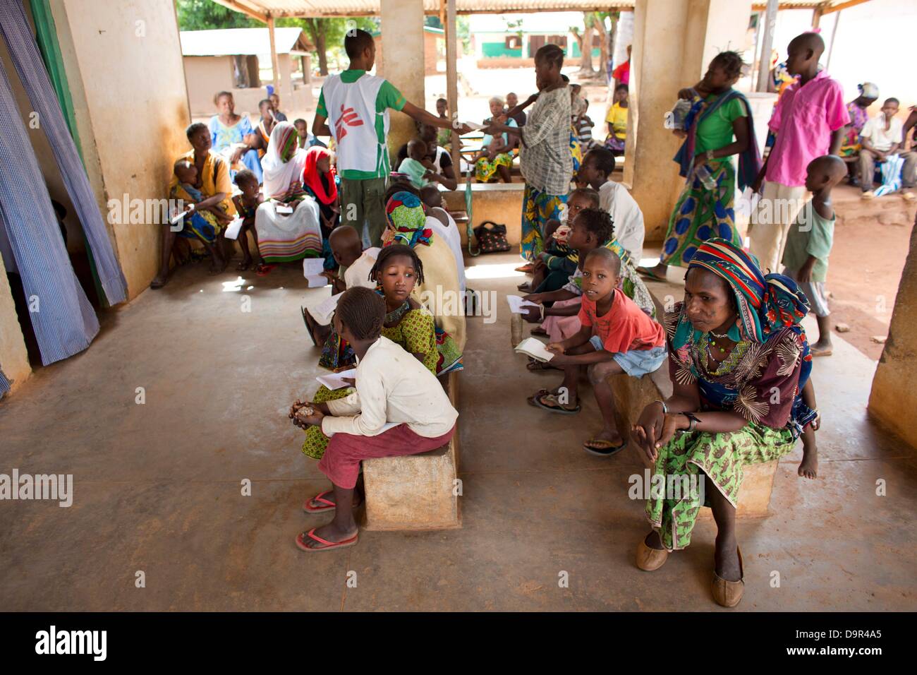 Mothers and children waiting at the hospital in Central African ...