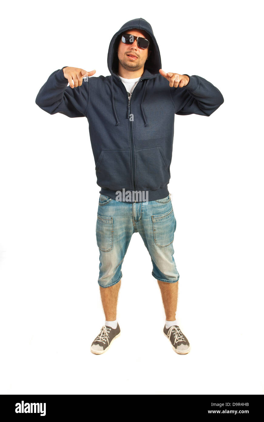 Funky rapper man gesticulate isolated on white background Stock Photo ...