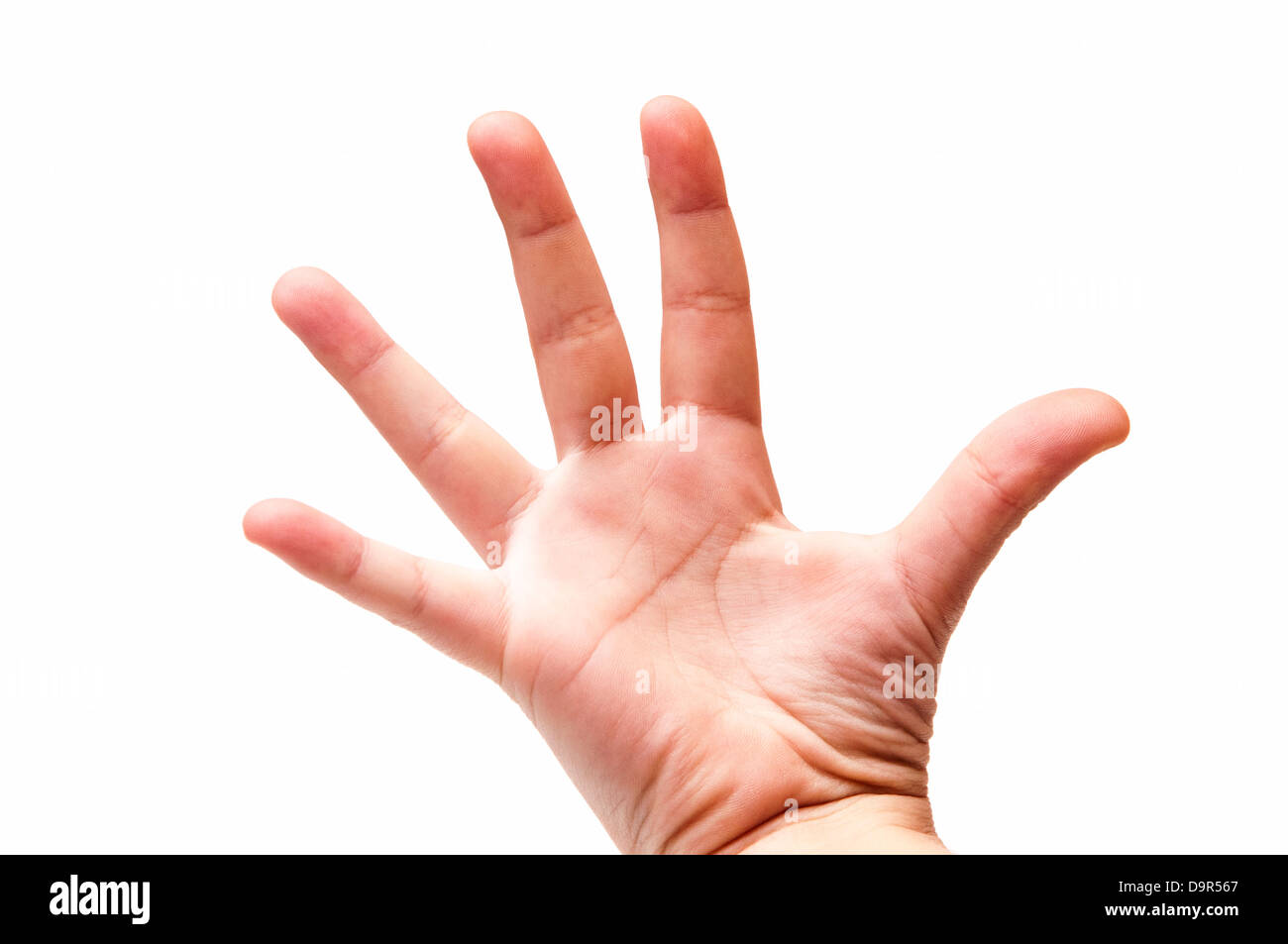 right hand, palm open to signal Stock Photo - Alamy