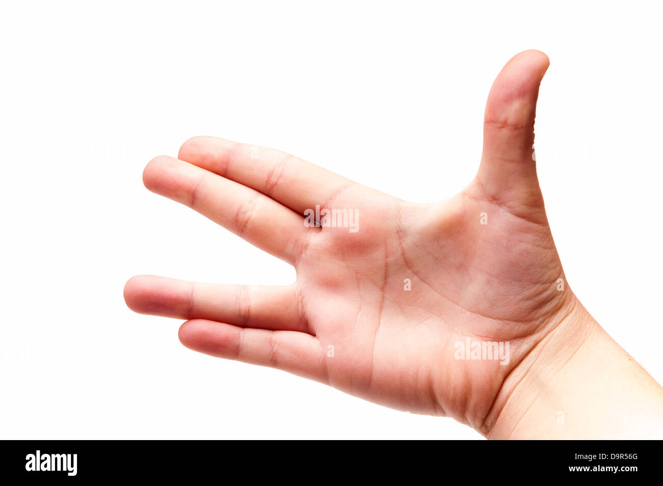 right hand, palm open to signal Stock Photo - Alamy