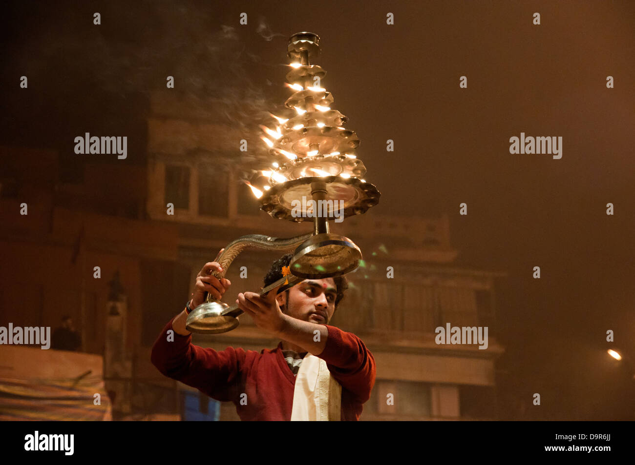 Aarti ceremony in varanasi hi-res stock photography and images - Alamy