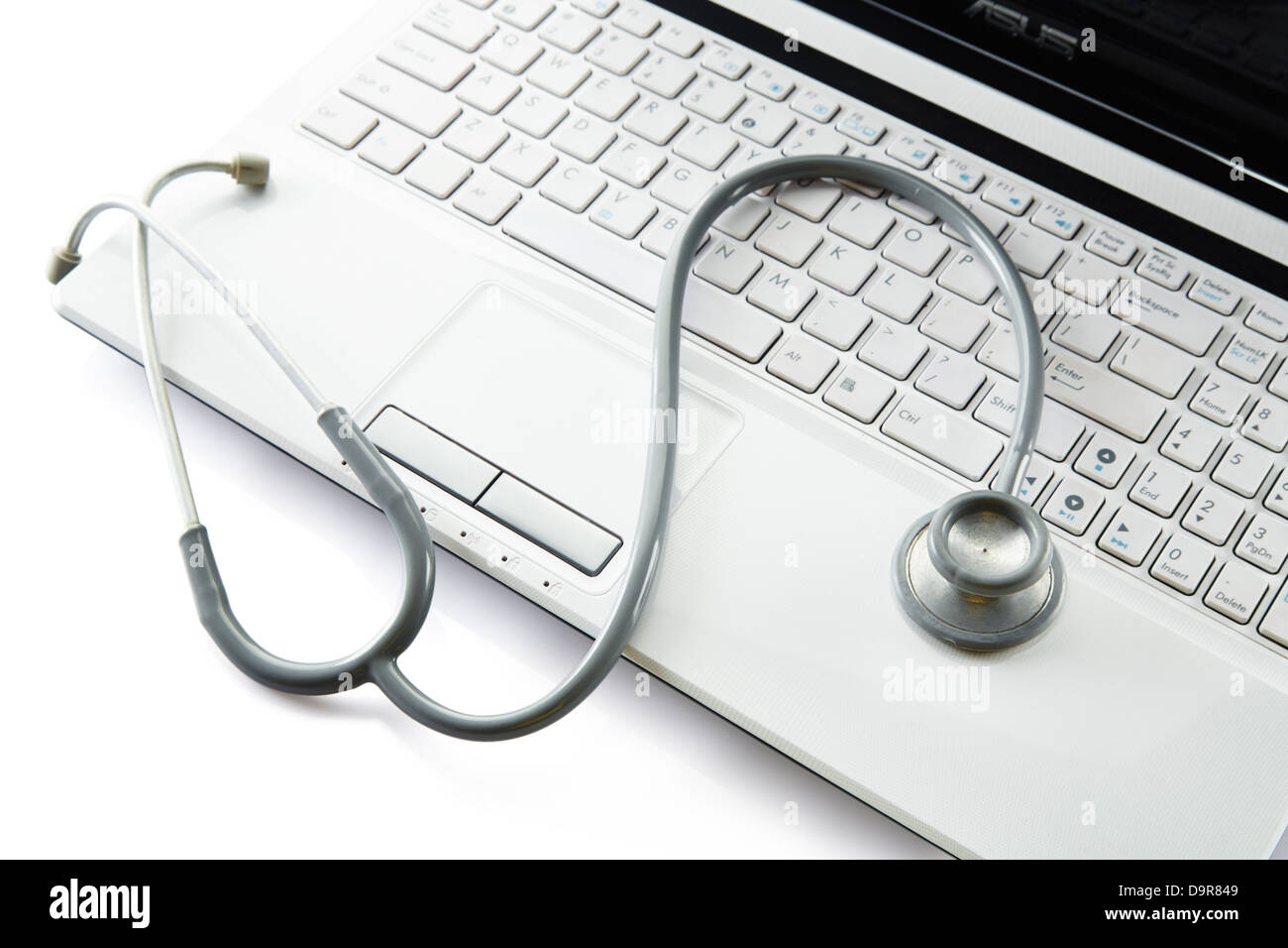 Stethoscope on laptop computer Stock Photo - Alamy