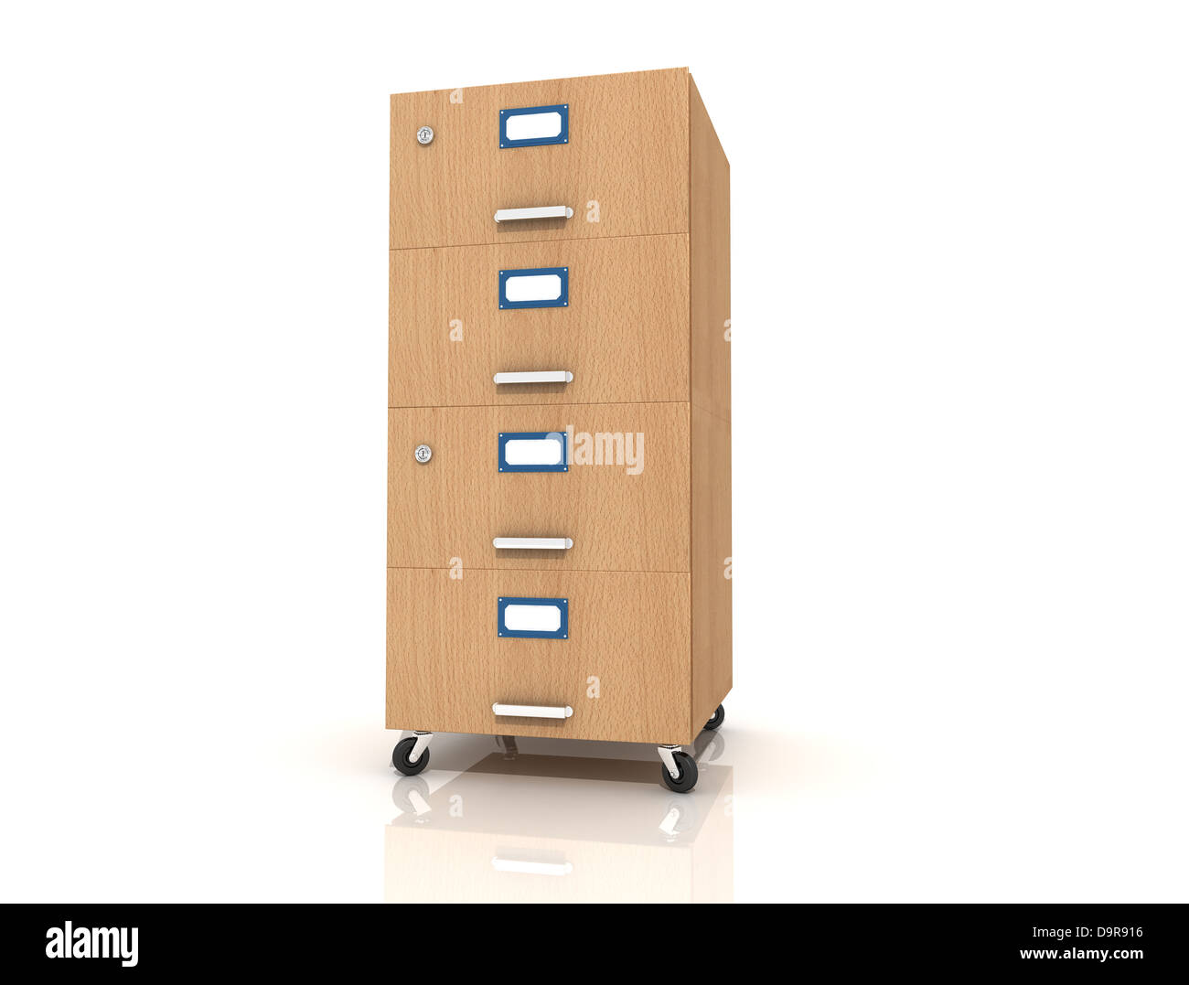 wooden file drawer on white background Stock Photo - Alamy
