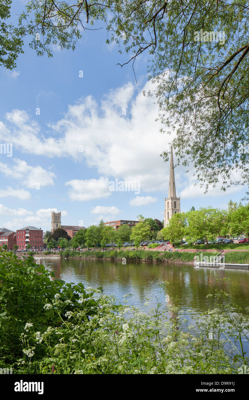 The CIty of Worcester and Glover's Needle spire from across the River ...