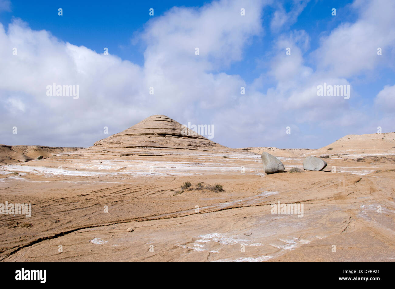 Hill with salt and geological structures in the Atacama desert, Chile ...