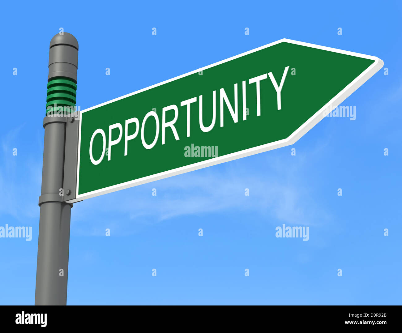 Opportunity road signpost on blue sky Stock Photo - Alamy