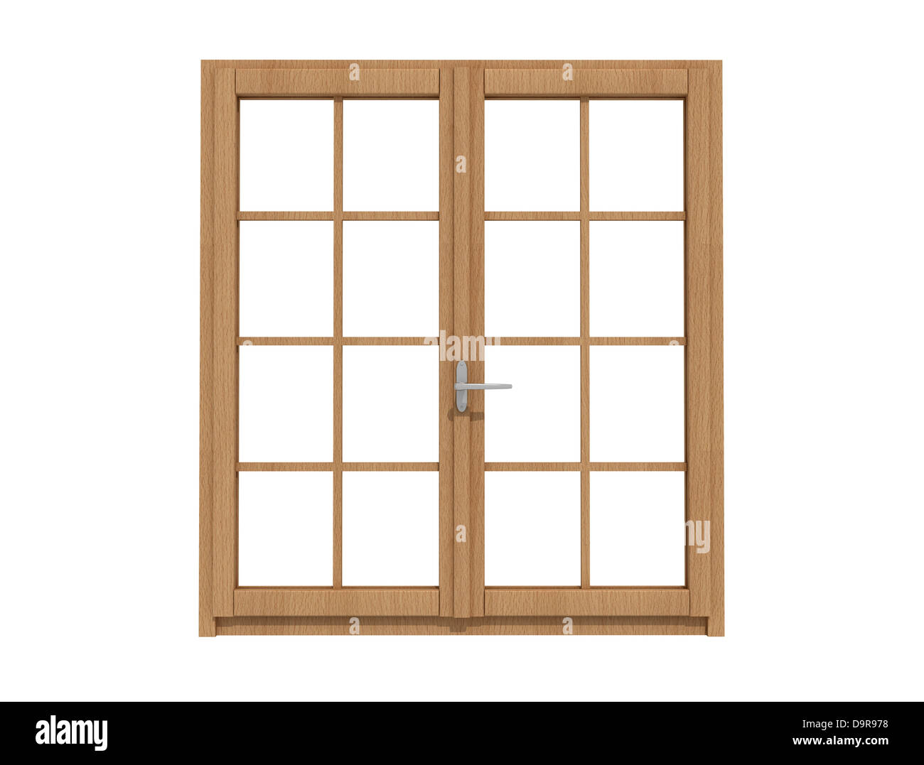 wooden window isolated on white - rendering Stock Photo - Alamy