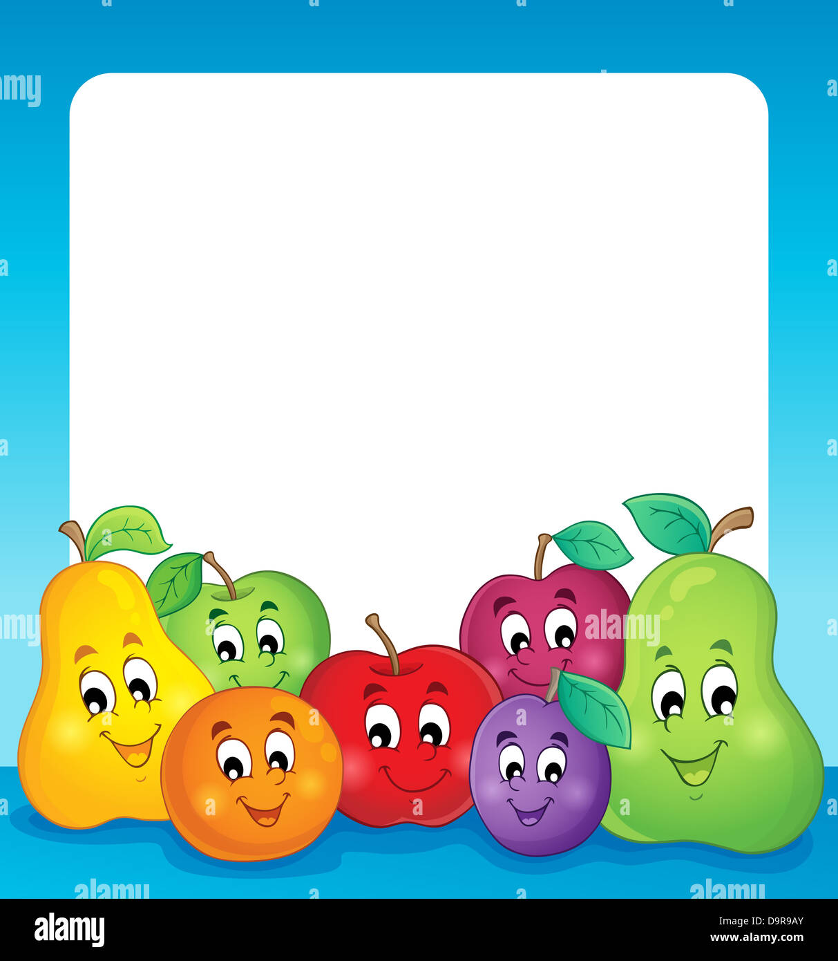 Fruit theme frame 1 - picture illustration Stock Photo - Alamy