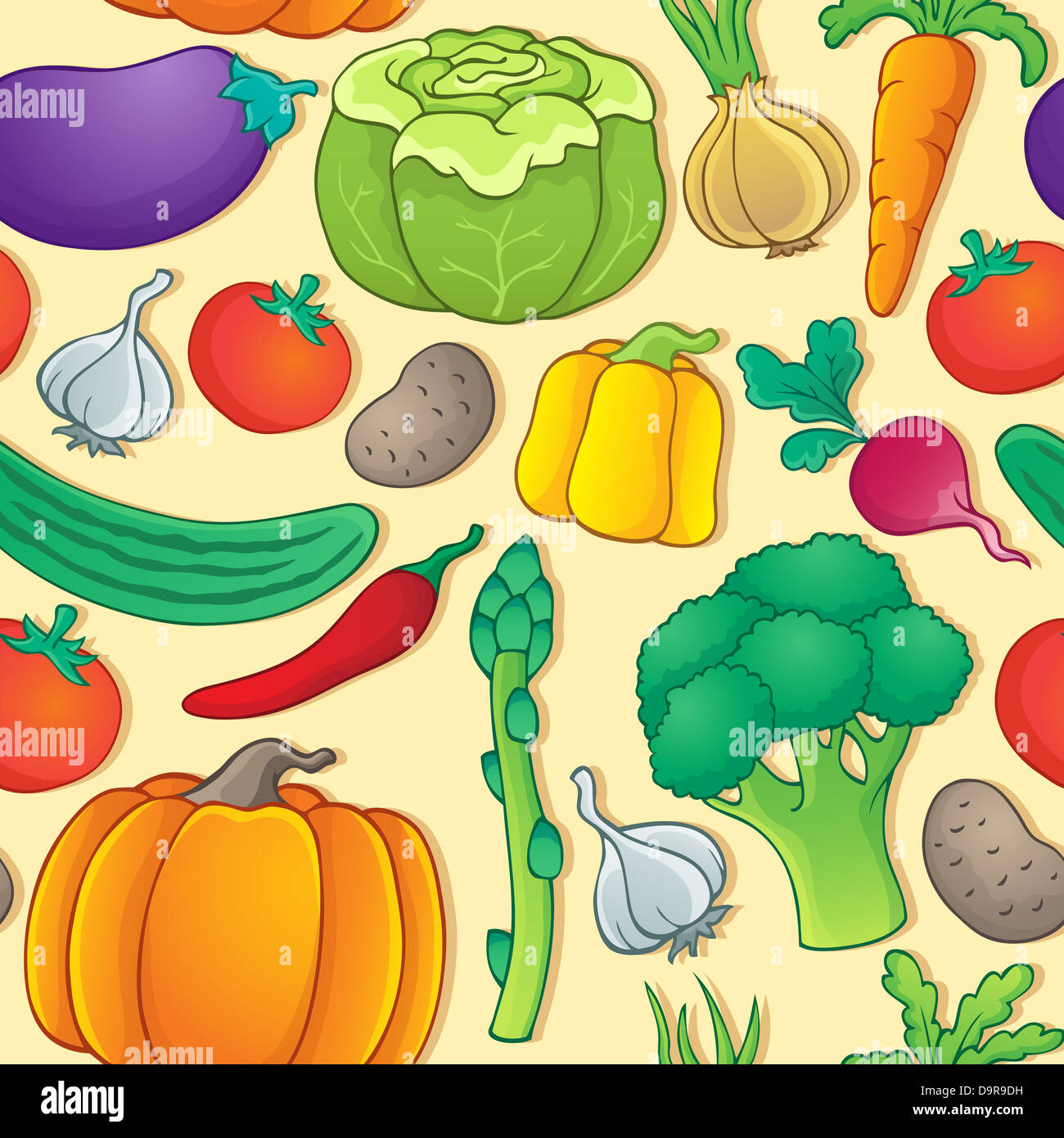 Seamless background vegetable 1 - picture illustration Stock Photo - Alamy