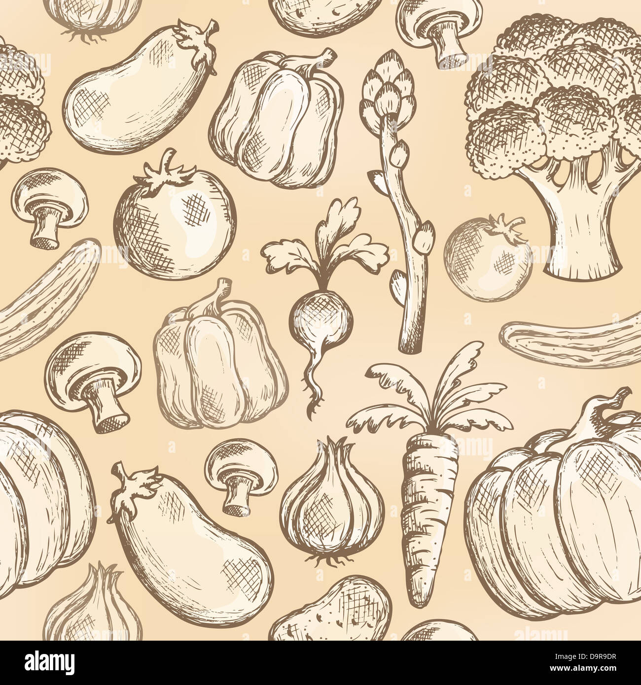 Seamless background vegetable 2 - picture illustration Stock Photo - Alamy