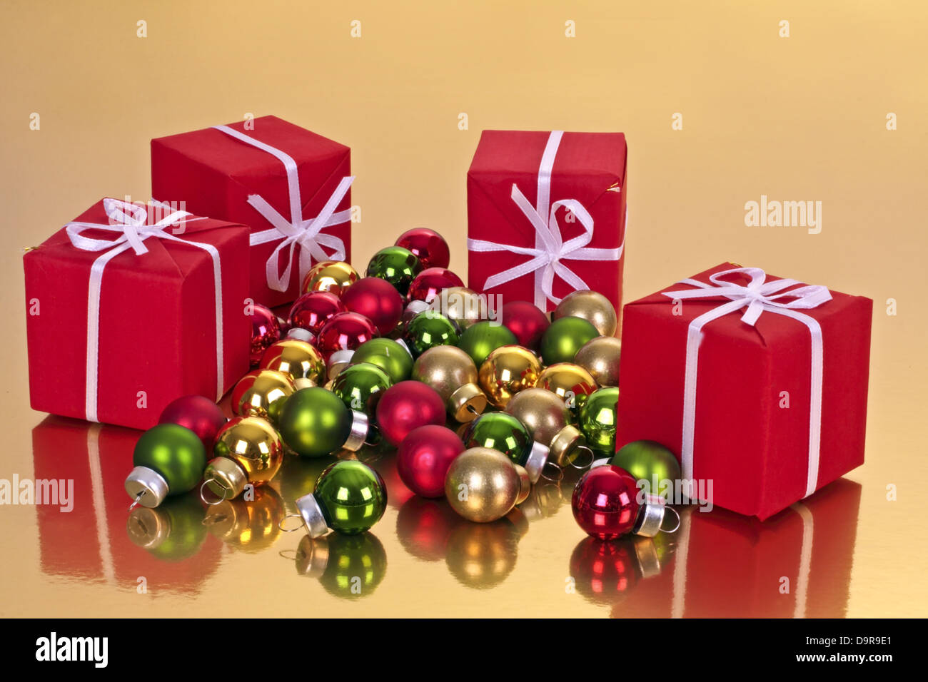 Gifts and decoration for christmas Stock Photo - Alamy