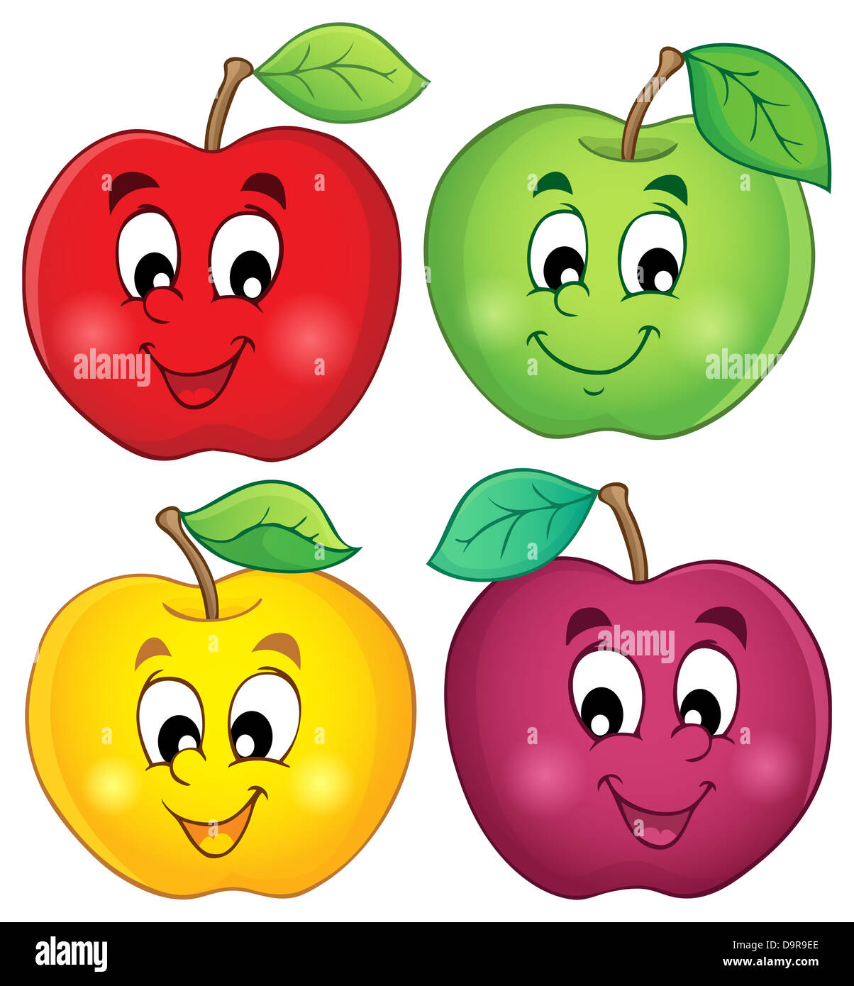 Various apples collection 3 - picture illustration Stock Photo - Alamy