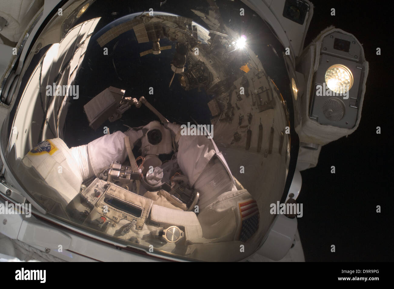 Astronauts Danny Olivas and Christer Fuglesang perform an EVA ...