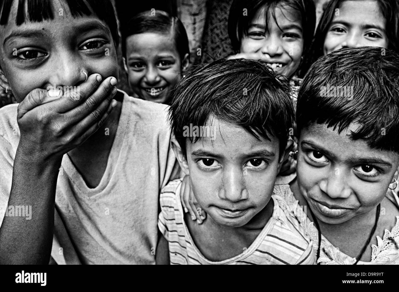 Portrait of children in the streets of Calcutta. West Bengal, India ...