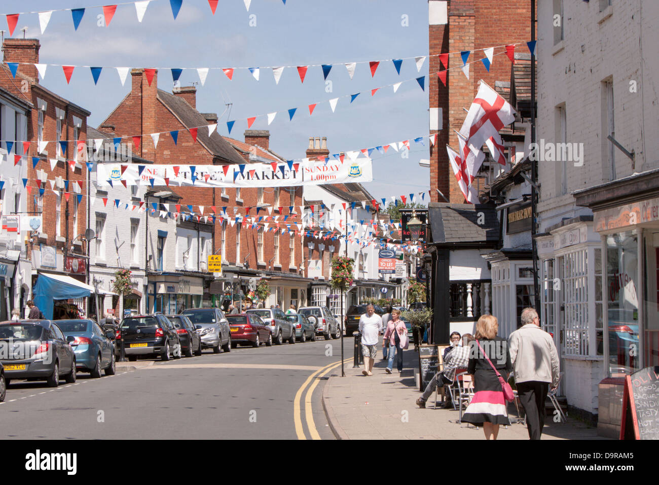 Alcester High Street, Warwickshire England, UK Stock Photo - Alamy