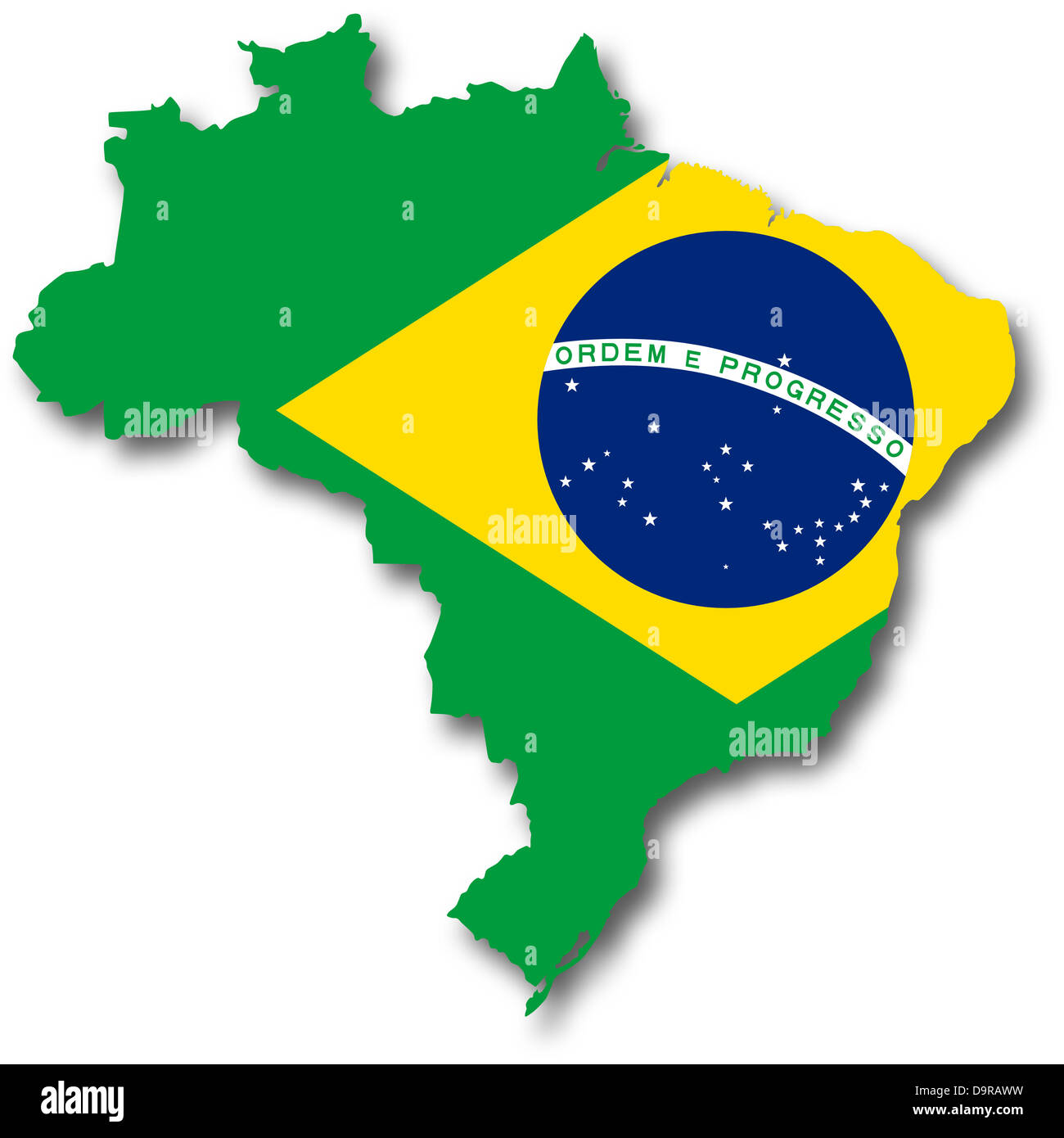 Map and flag of Brazil Stock Photo - Alamy
