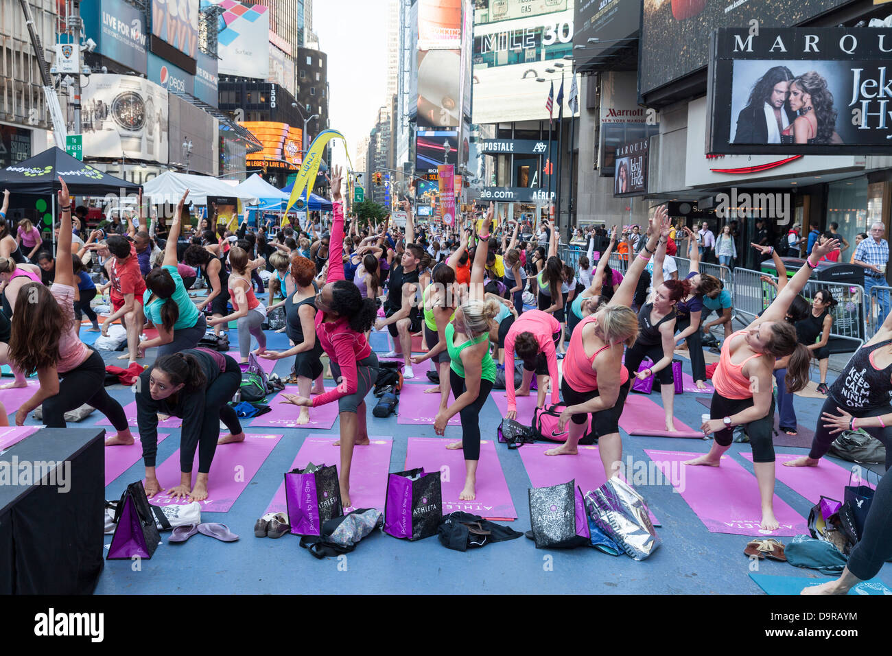 Yoga Solstice at Times Square Stock Photo - Alamy