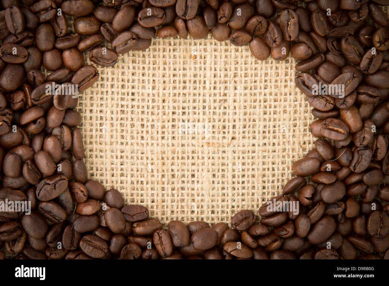 Coffee beans with oval indent for copy space Stock Photo - Alamy