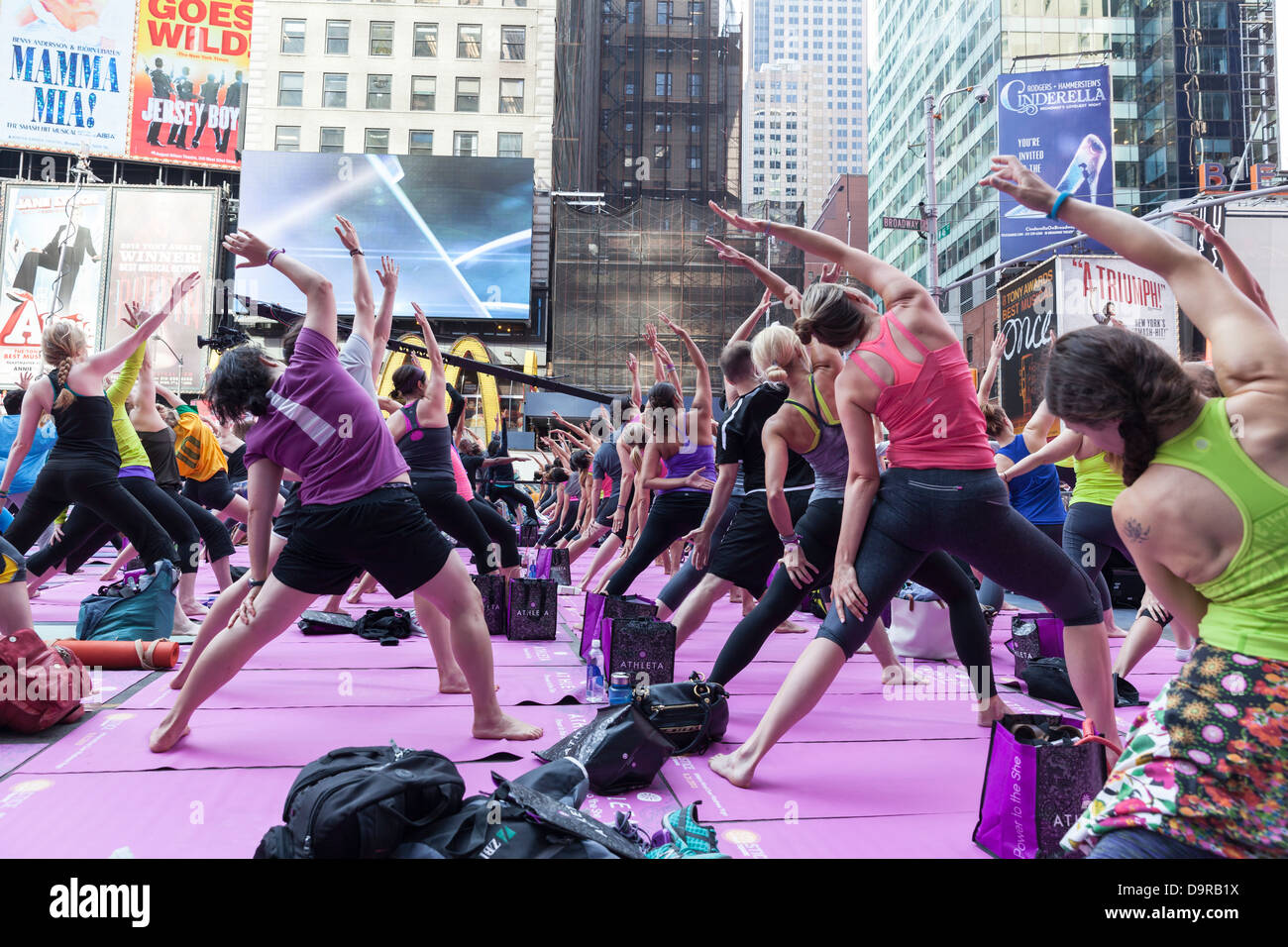 Yoga Solstice at Times Square Stock Photo - Alamy