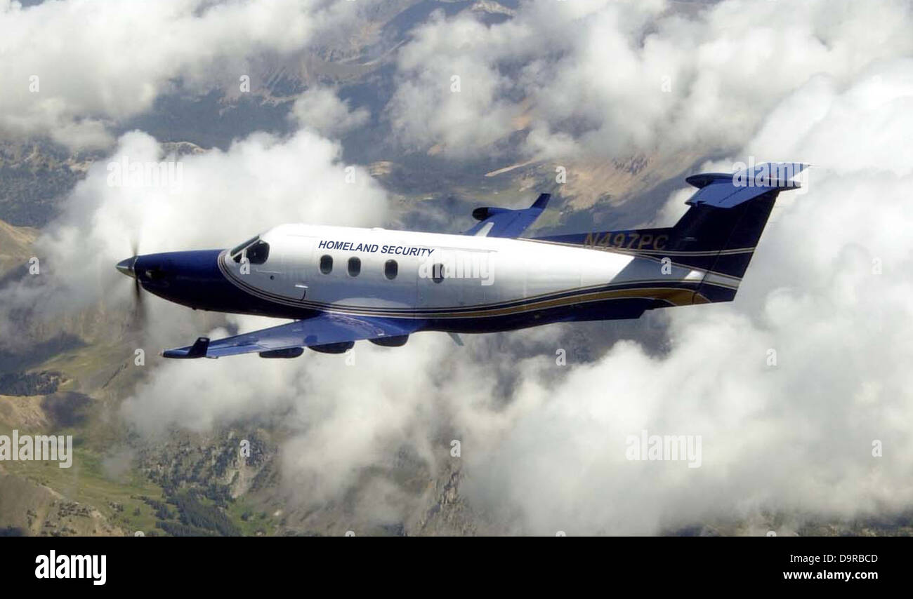 This image shows a U.S. Customs and Border Protection (CBP) aircraft ...