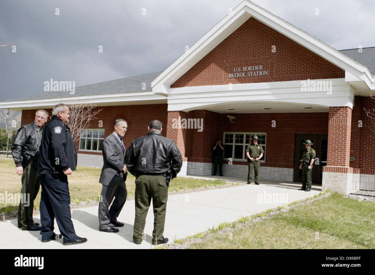 This photograph shows the CBP Commissioner meeting with Border Patrol ...