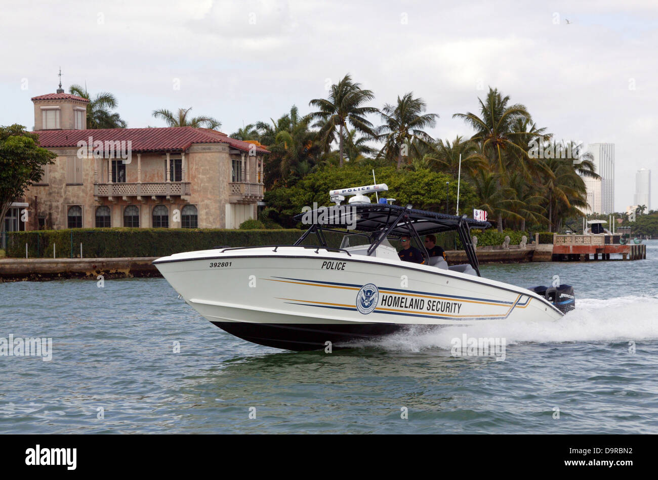 This image shows a CBP water vessel used for patrolling U.S. waterways ...