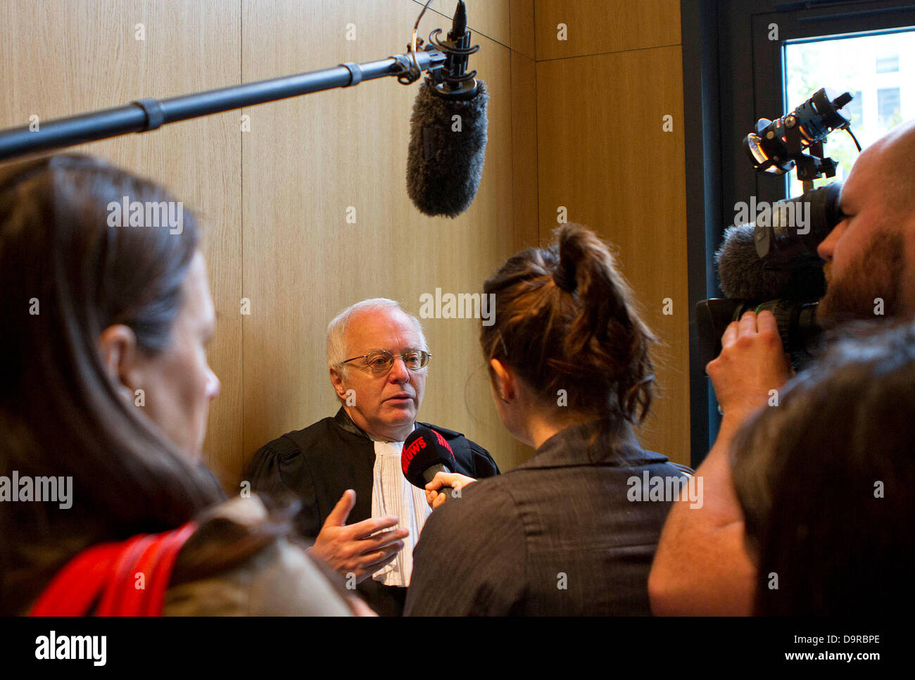 Lawyer Alain Berenboom talk to the press at the assessment of the case ...