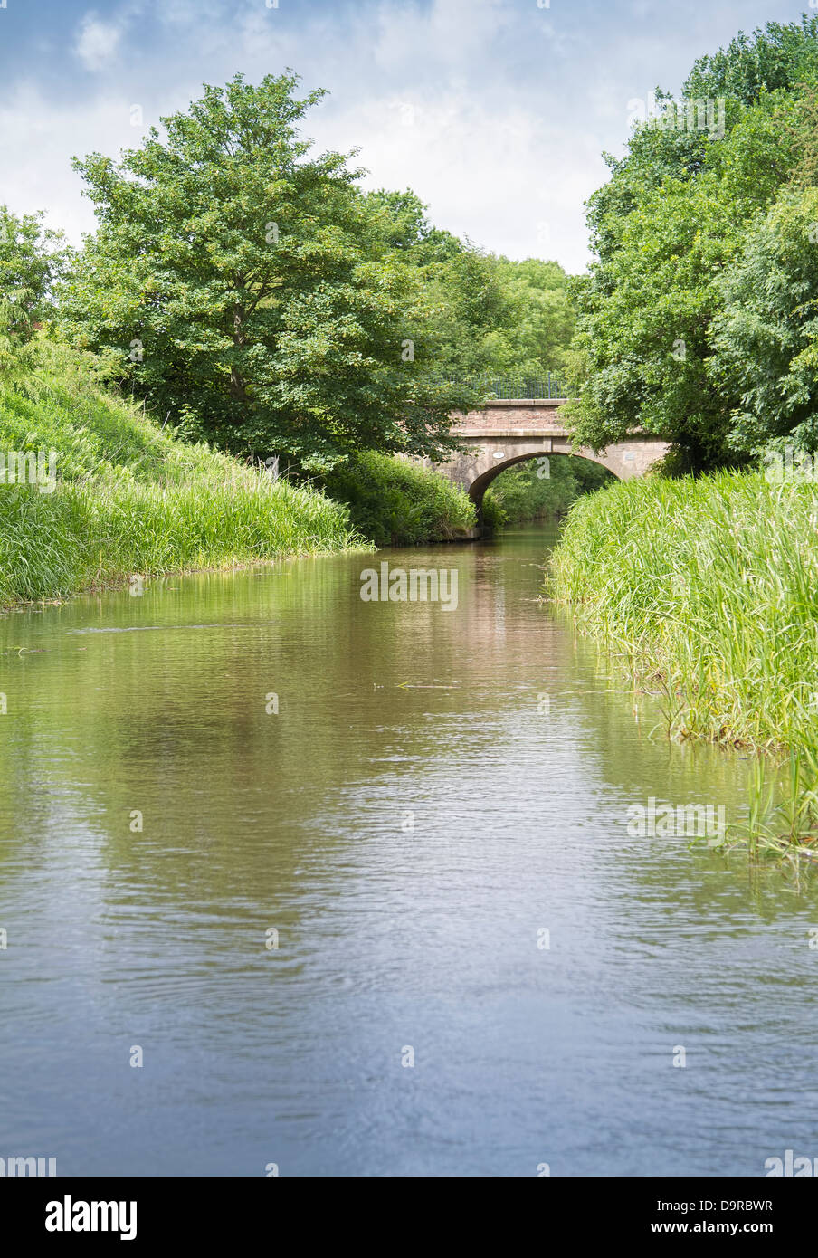 Canal with bridge Stock Photo - Alamy