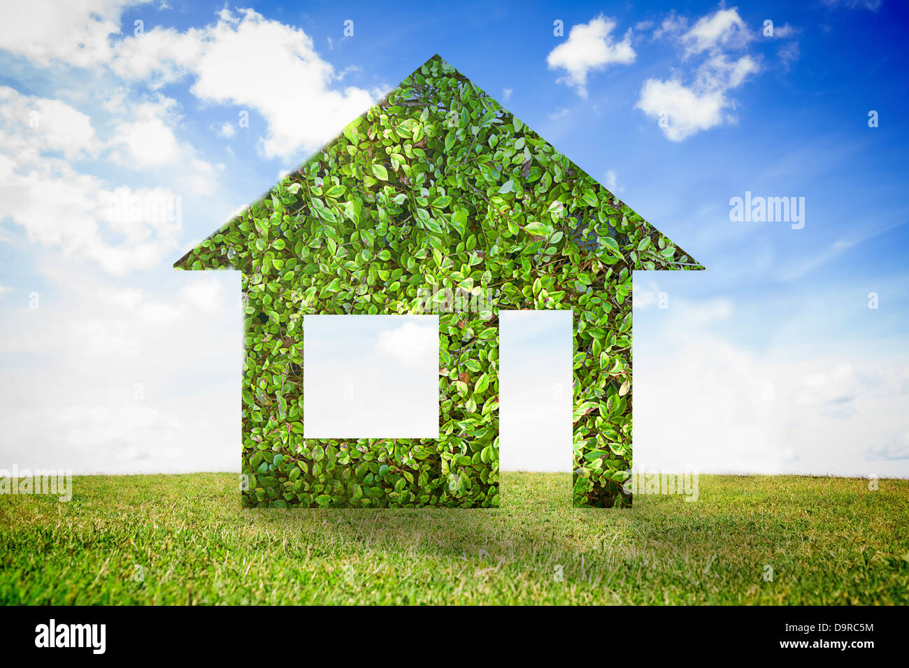 Leaves in a house shape Stock Photo - Alamy