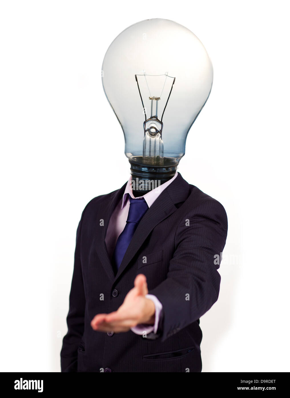 Businessman holding his hand out Stock Photo - Alamy