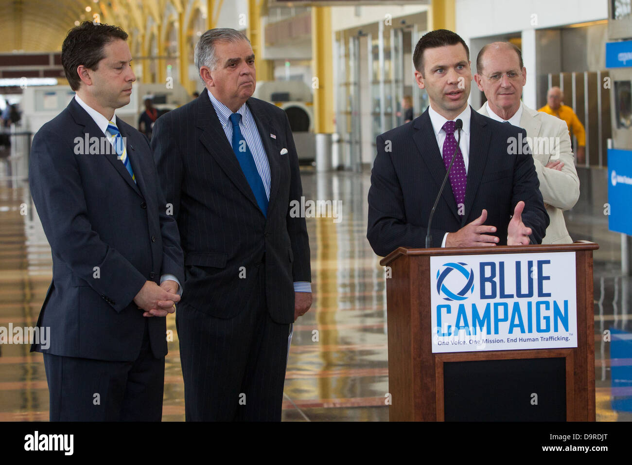 This photograph captures key figures from the U.S. Customs and Border ...