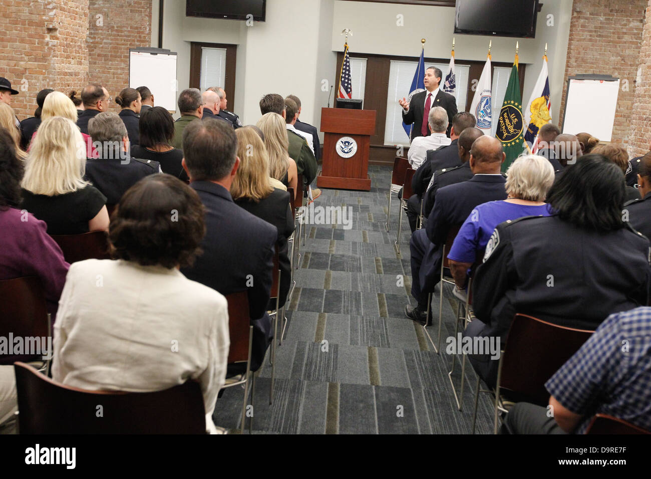 This image captures the U.S. Customs and Border Protection's Town Hall ...