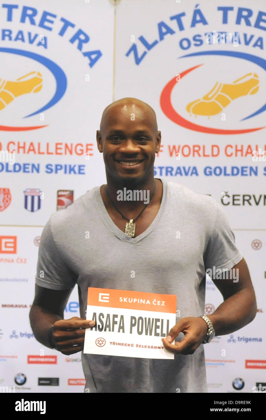 Ostrava, Czech Republic. 25th June 2013. Jamaican sprinter Asafa Powell ...