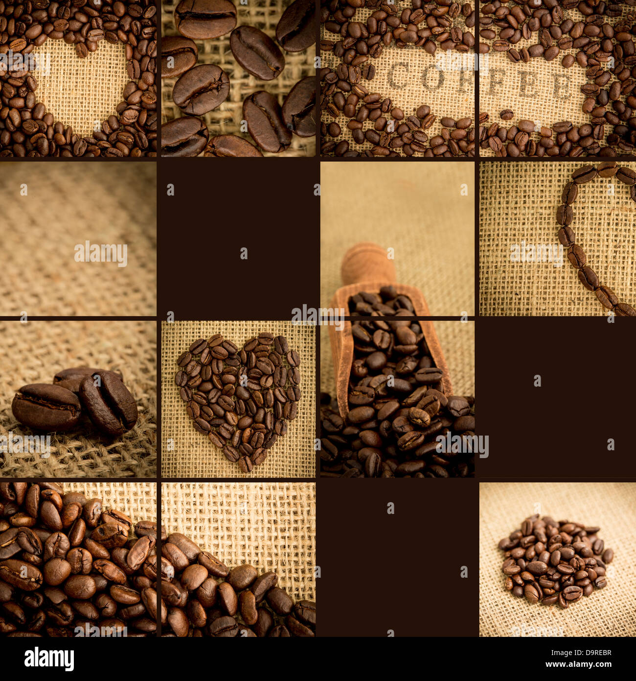 Collage of coffee beans Stock Photo - Alamy