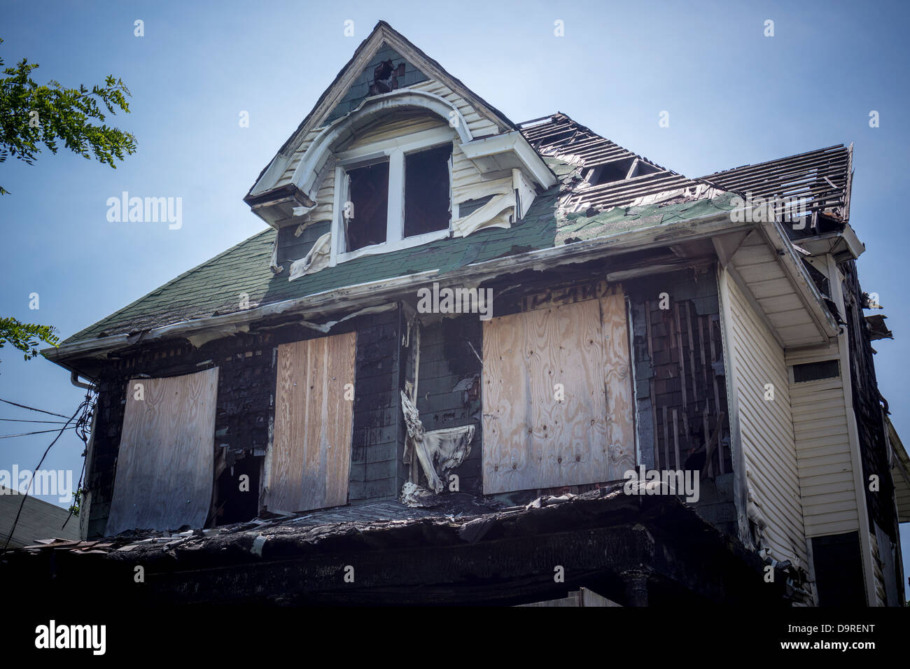Dilapidated home in the Flatlands neighborhood of Brooklyn in New York ...
