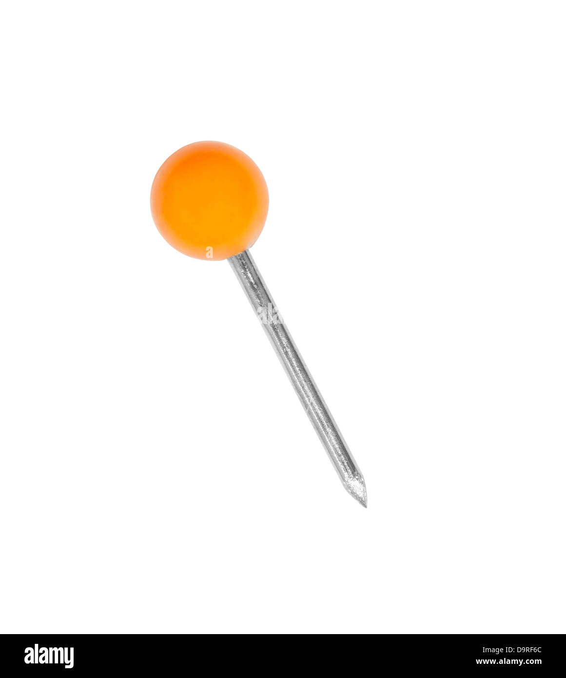Orange push pin extreme macro isolated with clipping path Stock Photo ...