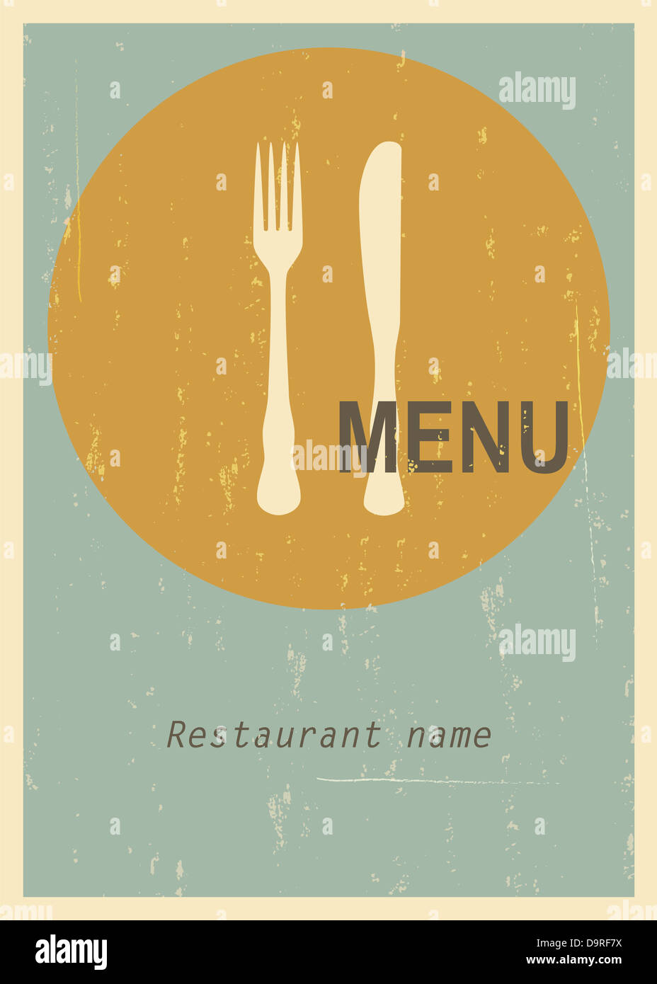Mid century restaurant menu cover. Retro menu Stock Photo - Alamy