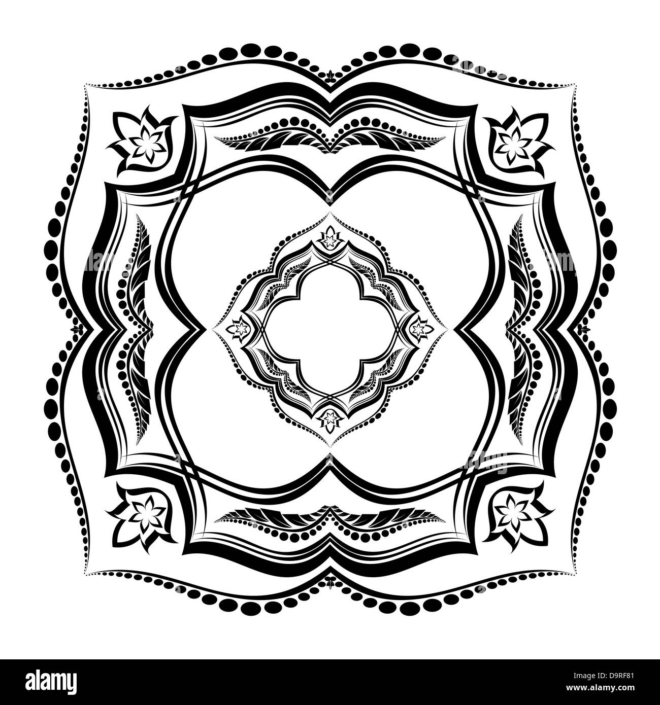 Abstract pattern. Black and white illustration on a white background ...