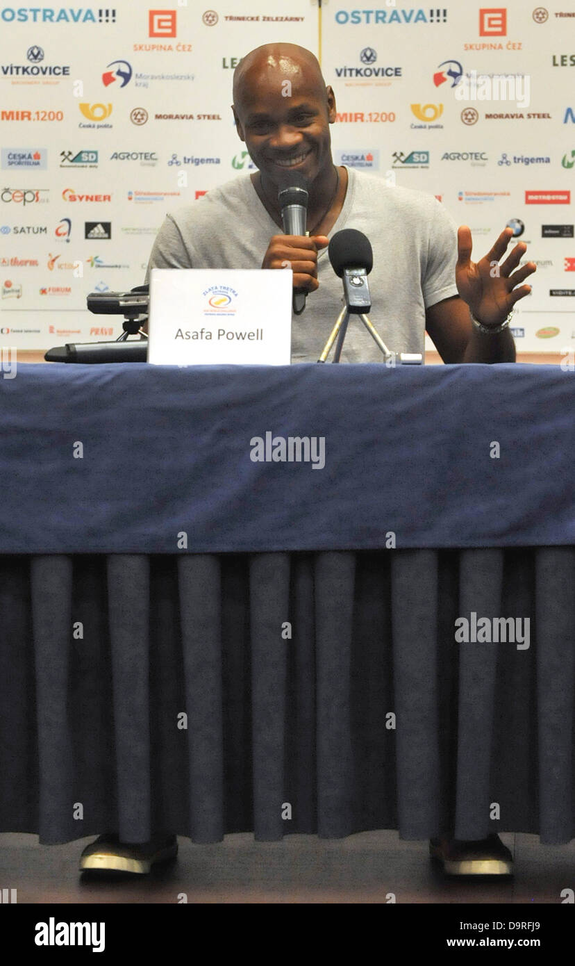 Ostrava, Czech Republic. 25th June 2013. Jamaican sprinter Asafa Powell ...