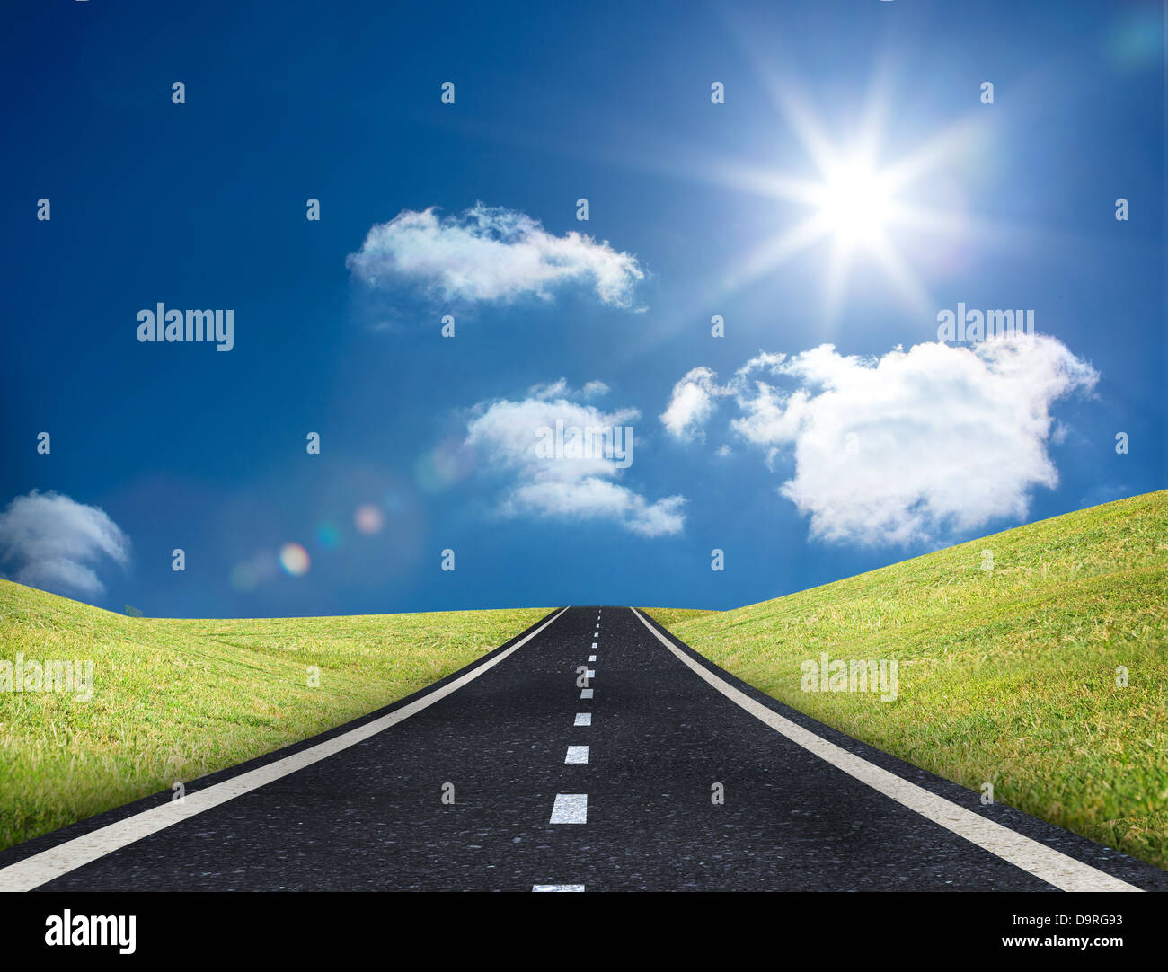 Sun with horizon illustration hi-res stock photography and images - Alamy