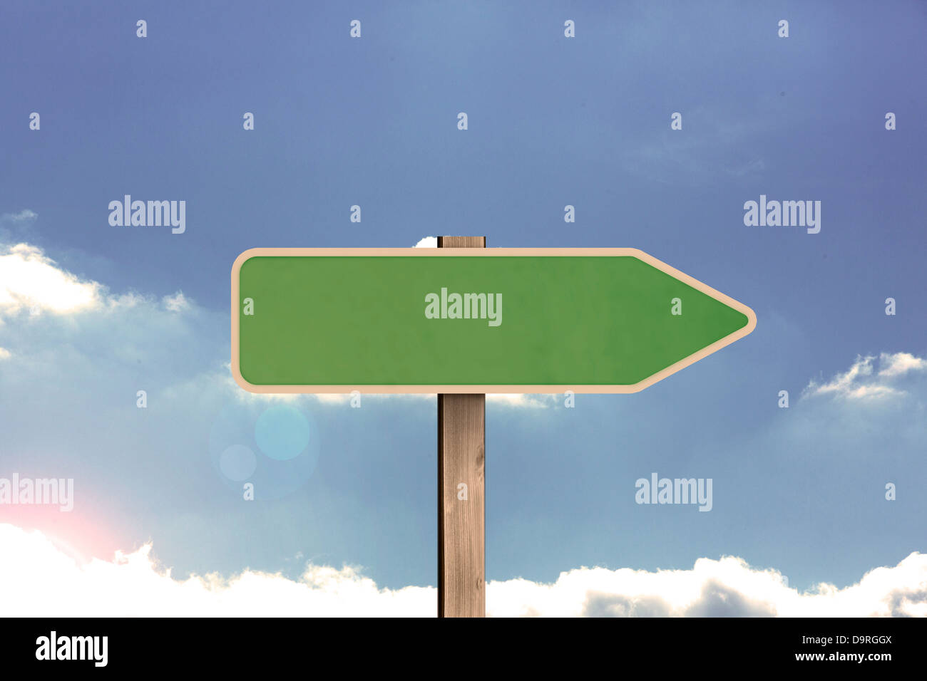Empty green road sign Stock Photo - Alamy