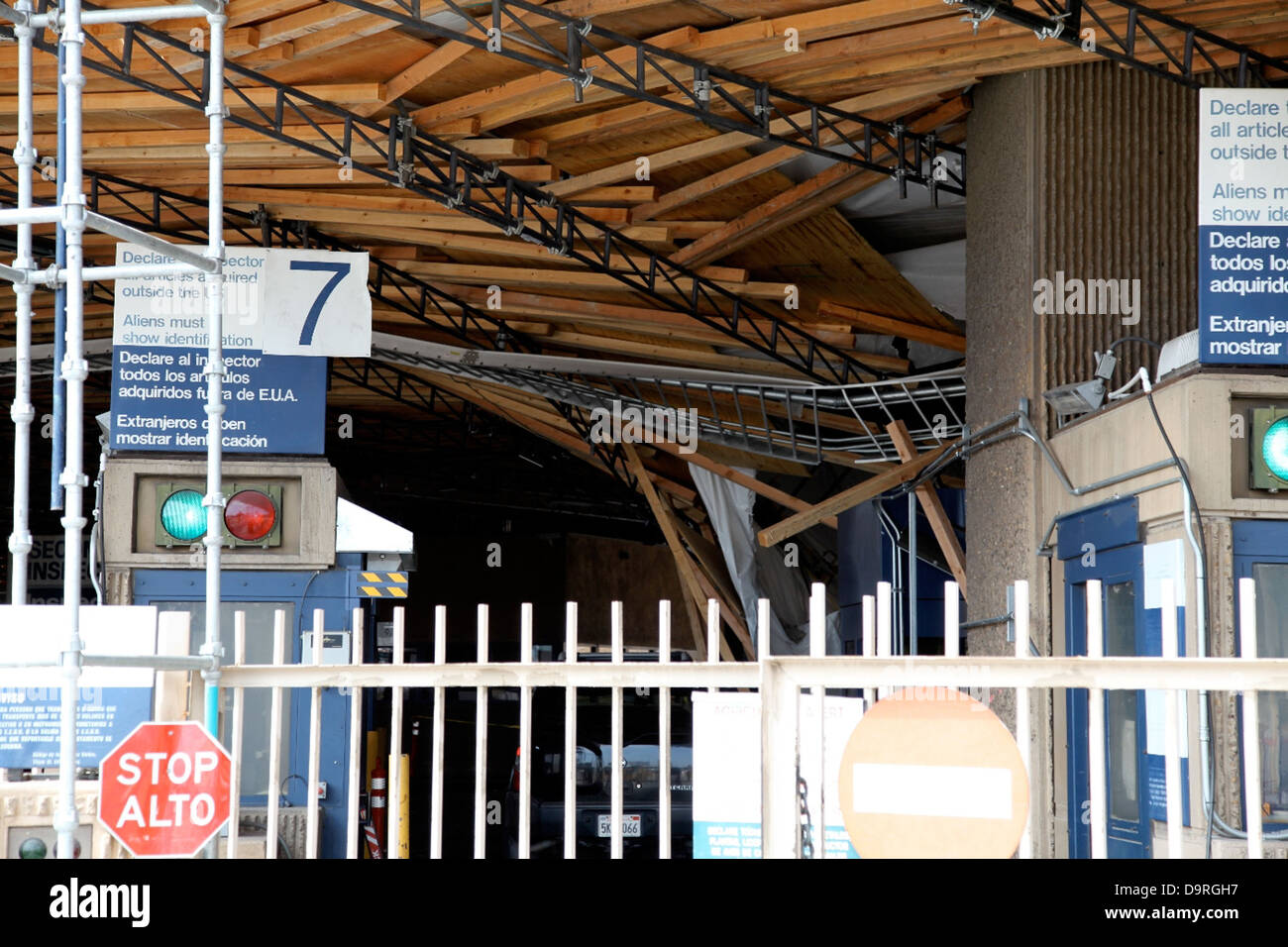 This image features the San Ysidro border crossing, a key checkpoint ...