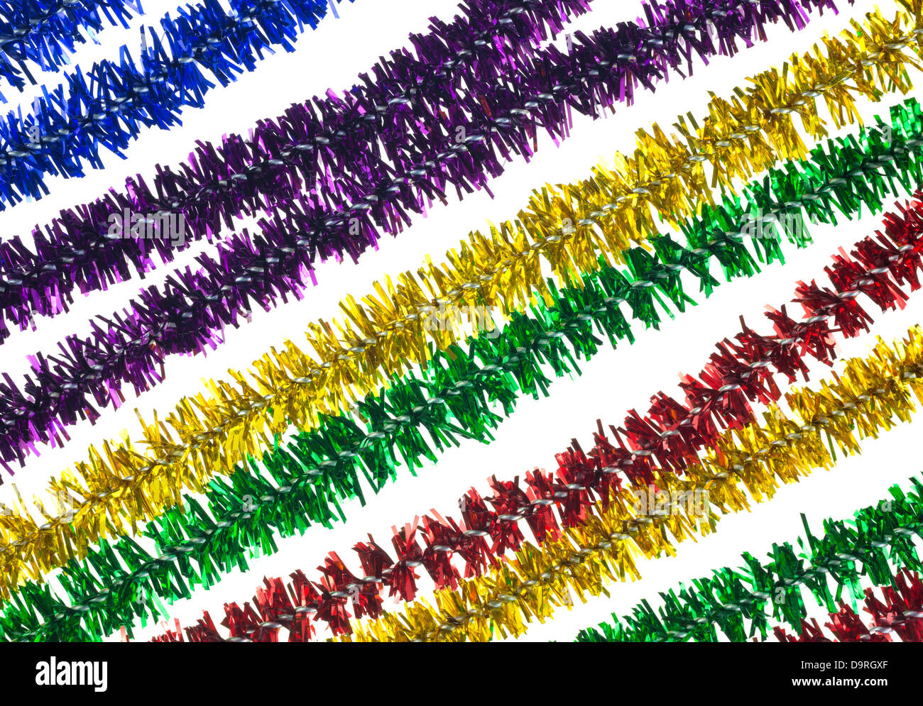 A very close view of fuzzy craft sticks on a white background Stock ...