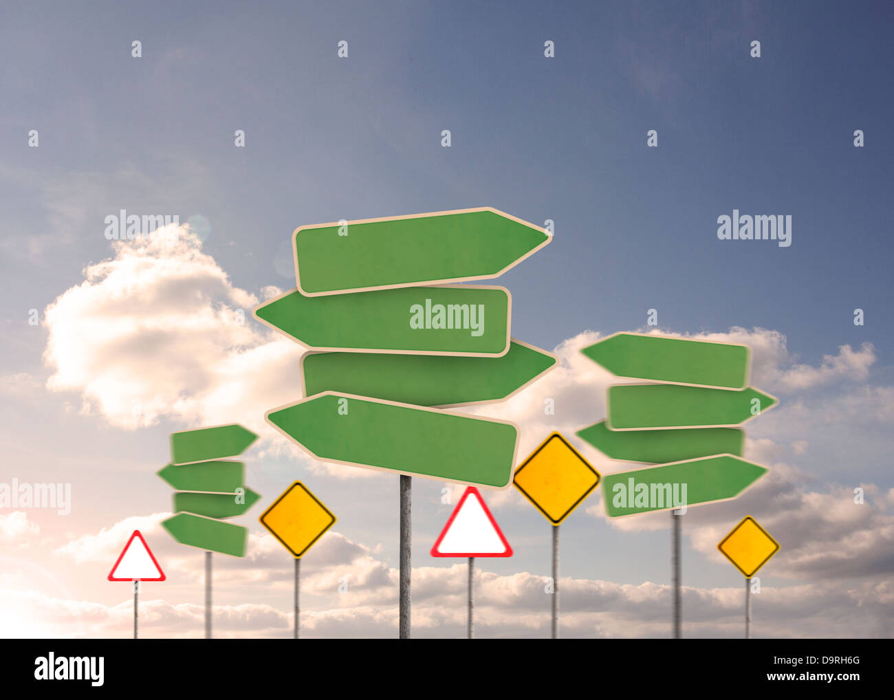 Group of empty signposts Stock Photo - Alamy