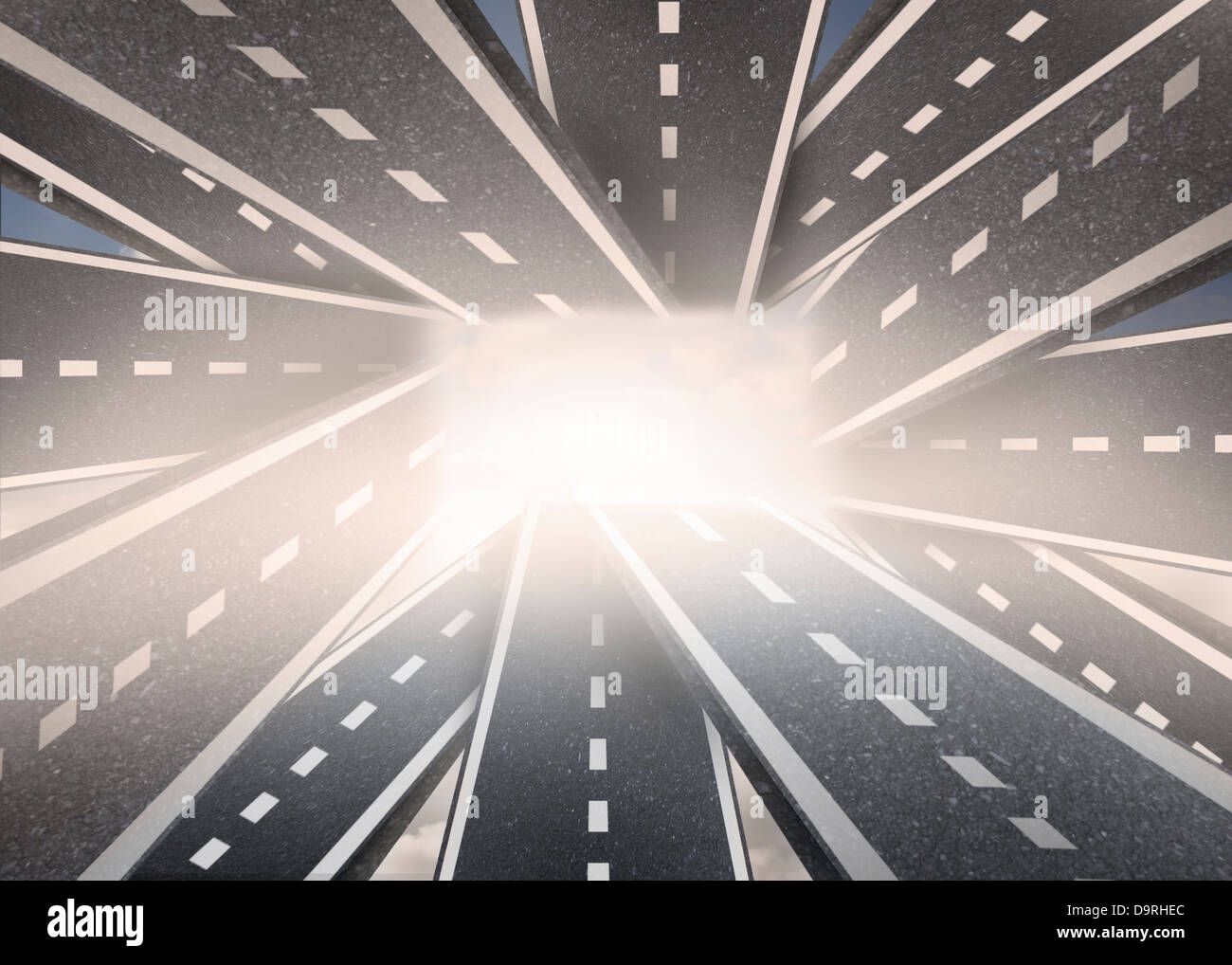 Gathering of roads crossing each other Stock Photo - Alamy