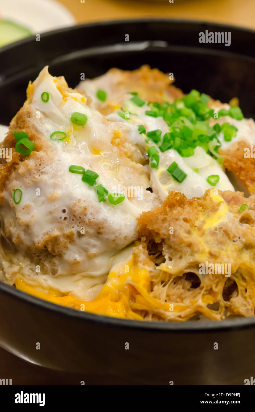 pork cutlet and egg on rice Katsudon , japanese style cuisine Stock ...