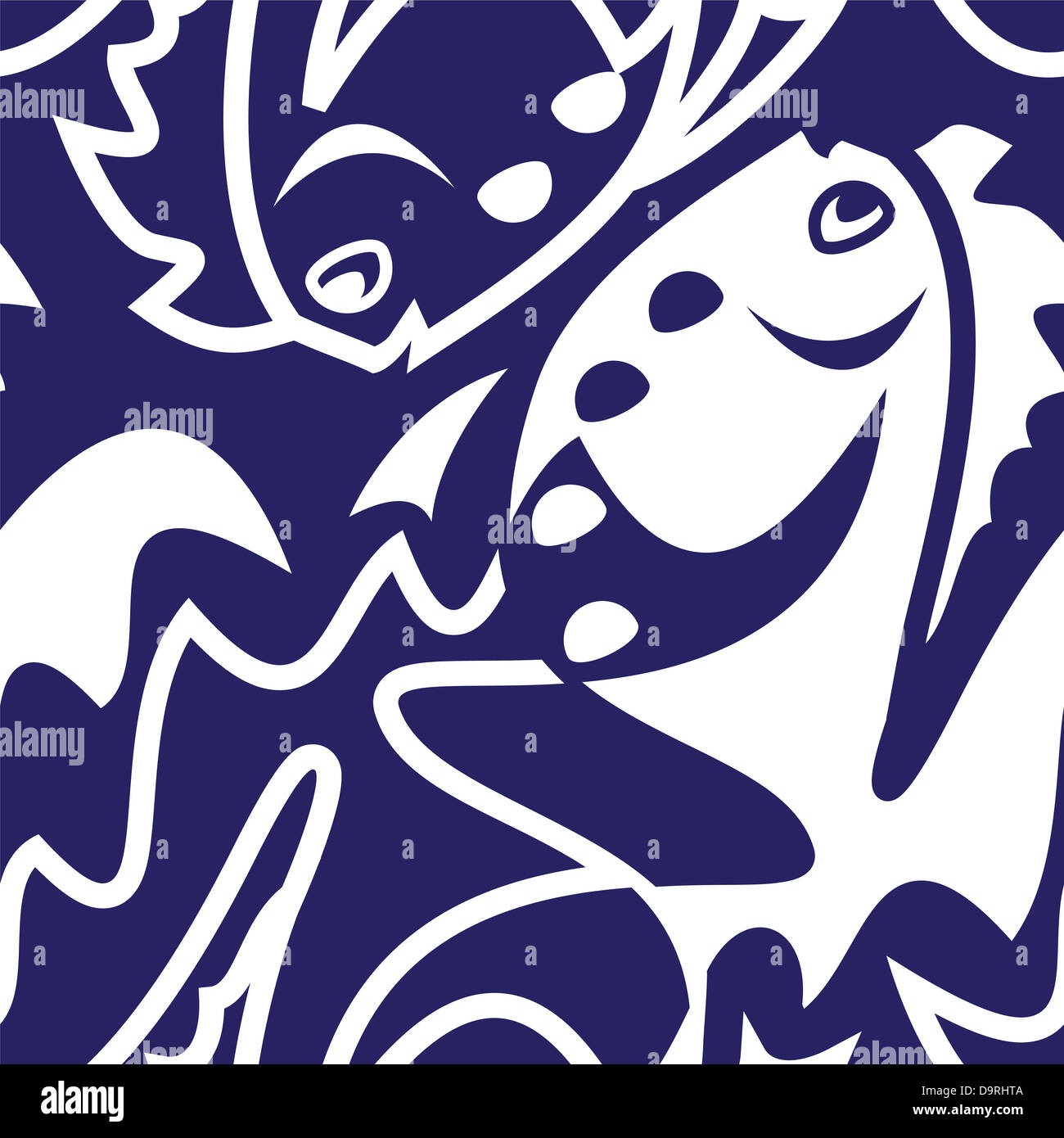 Repeating pattern fish hi-res stock photography and images - Alamy
