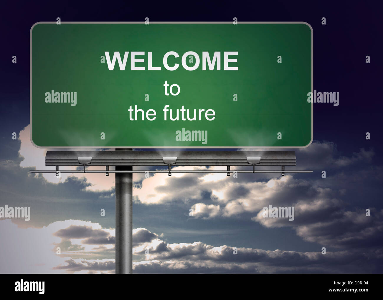 Billboard spelling out welcome to the future Stock Photo - Alamy