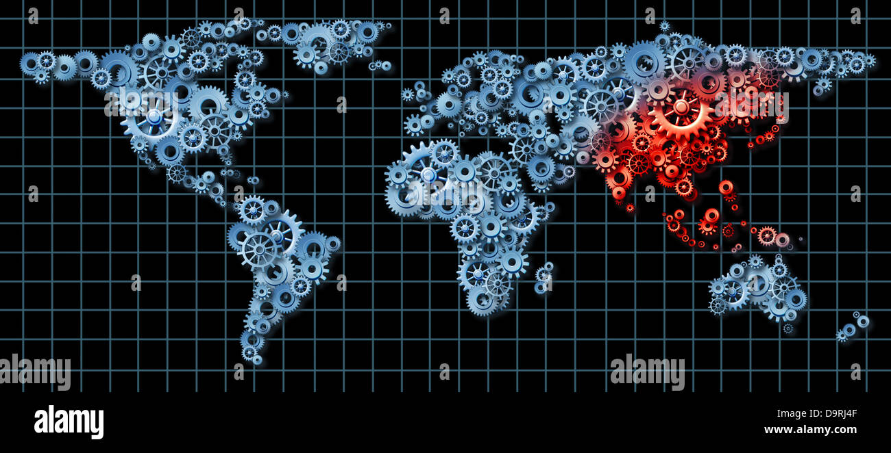 Asia economy and Asian economic activity as a business concept with a ...